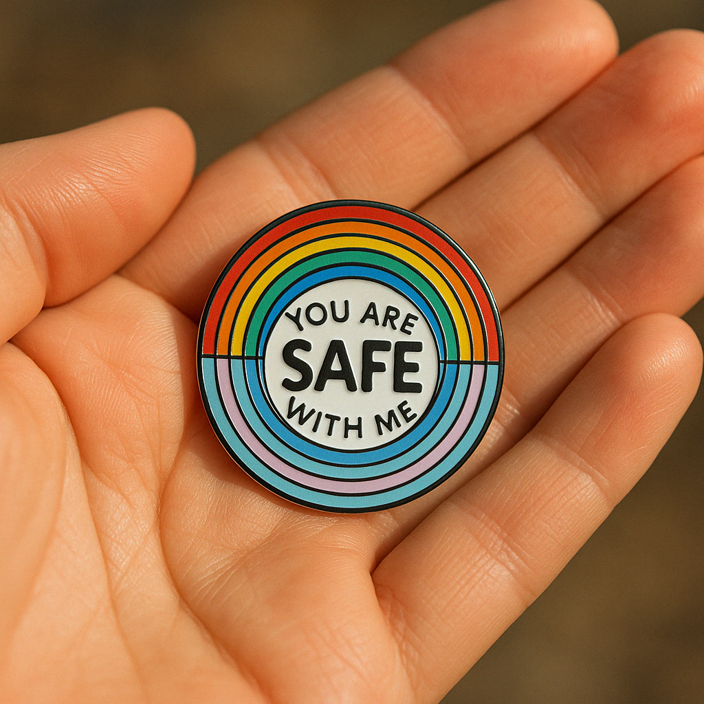 You Are Safe With Me Pin – I Support LGBT