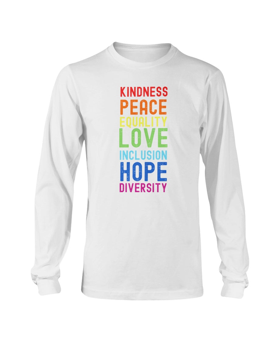 Kindness Peace Equality Love Inclusion Hope Diversity – I Support LGBT
